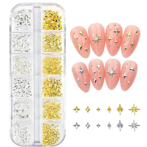 【製品仕様】ゴールドとシルバーの2色展開で、それぞれ6サイズを用意しております。異なるスタイルに合わせてお選びいただけます。 【ファッショナブルデザイン】星の光と十字架を組み合わせたユニークなデザインで、精巧でファッション感あふれる仕様です...