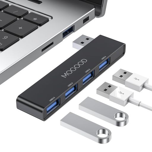 【4ポートUSB拡張】1つのUSBポートを4つ(1xUSB3.0 + 3xUSB2.0)に拡張し、ノートPCのポート不足問題を一気に解決。HDDデータ共有、周辺機器接続の繰り返し抜き差しを不要にし、作業効率を大幅アップ 【プラグアンドプレイ...