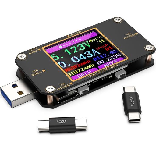【多機能USBテスター】このUSBテスターはマイクロUSBまたはタイプCコネクタと高速充電モード認識をサポートしており、QC 2.0/3.0を認識できます。 電圧/電流/電力/容量の検出、ケーブルのインピーダンス測定。 【幅広い用途】USB...