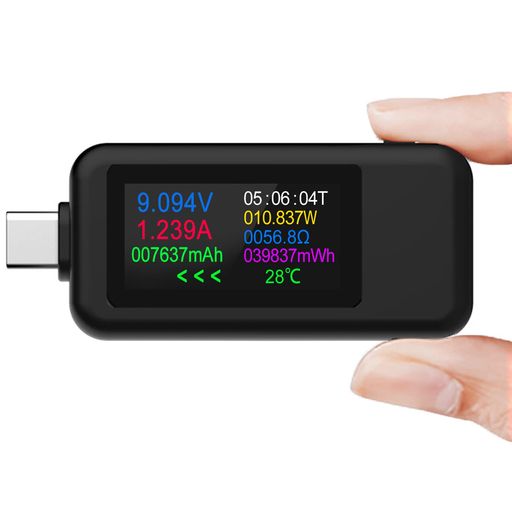 【USB-Cチェッカー】新のUSBC電圧/電流/積算電流を簡単にチェックする装置です。 【商品測定機能】USBC電子機器の電圧・電流・通電方向・通電時間・ワット・積算電流・内部温度を簡単にチェックできる装置です。測量範囲4.0~30V 0~...