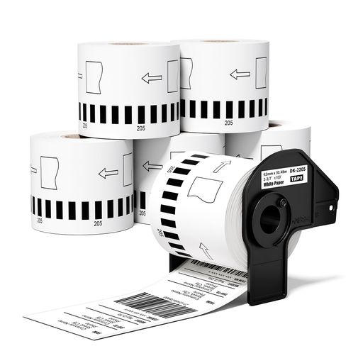 【基本情報】セット内容:感熱紙ロール6本+専用スタンド1本サイズ:幅62mmx長さ30.48m色:白に黒文字 【対応ロール紙】ブラザー製ロール紙DK-2205と互換性があります。このロール紙は優れた防水性を備えているため、使用中に水に遭遇し...