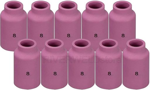 リンカーンミラーESAB Weldcraft CK EverlastのTIG溶接トーチWP 17 18 26シリーズ用TIGガスレンズセラミックカップ54N14(#8、1 / 2 ") 45Vレギュラーガスレンズコレットボディと10Nコレッ...