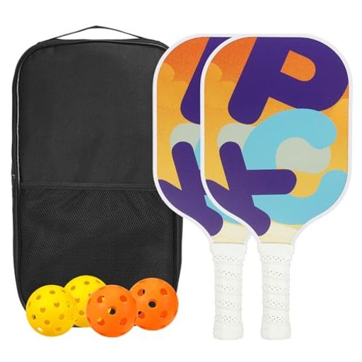 完璧な強度と剛性素材-このピクルボールパドルは、完璧な強度と剛性を持つ複合ポリマーコアを使用しており、軽量で、素敵なバウンスを提供し、ボールの偏向を減少させ、投球パフォーマンスを向上させます。ピクルボールパドルは、優れたコントロールとパワー...