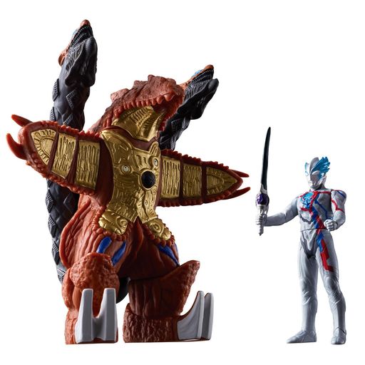 ウルトラソフビシリーズより、ウルトラヒーローと巨大怪獣のソフビ2体がセットになった「ウルトラソフビシリーズ ウルトラマンブレーザー大決戦セット」が登場! ウルトラマンブレーザーは、雷鳴剣「チルソナイトソード」を持った姿を再現したスペシャル仕...