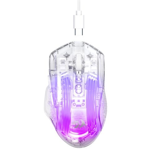 【透明デザイン&amp;RGBライティング】クリアホワイトのスケルトンケースを採用した有線ゲーミングマウス。8色のRGBバックライトがケース越しに鮮やかに輝き、デスクを未来的な雰囲気に演出します。サイドには滑り止め加工と人間工学に基づいたグ...