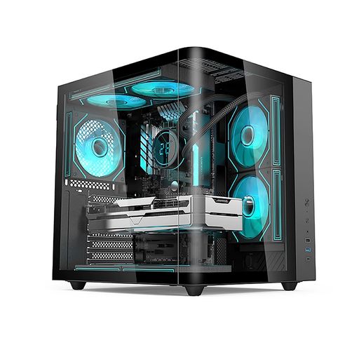 ピラーレス設計&amp;曲面強化ガラスで美しい内部を見せる ATX/Micro-ATX対応で幅広いマザーボードをサポート 優れた冷却性能で長時間使用も安心 誰でも簡単に組み立てできるユーザーフレンドリー設計 静音設計でオフィスでも家庭でも快...