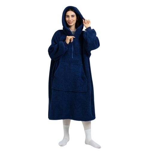 【移動式毛布!ぽかぽか全身】寒い季節に大活躍のロング丈デザイン!110cmのゆったりサイズが足元から首元までしっかり保温。膝下まで覆う程よい長さで、家事やリラックス時も動きやすく、裾が邪魔になりません。お庭に出かけても、カバーの下にいるほど...