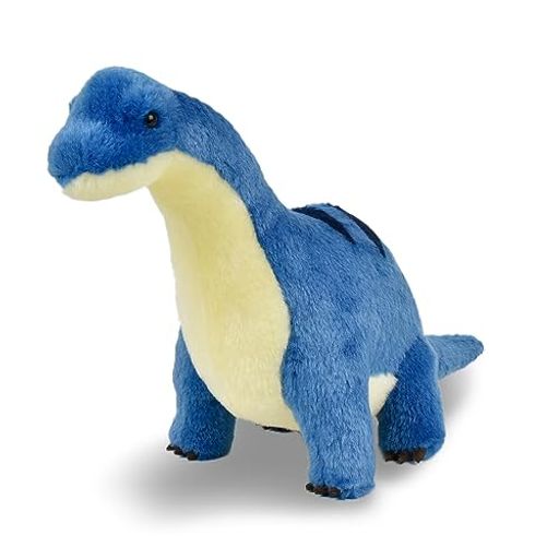 アパトサウルスのぬいぐるみです。ながーい首につぶらな瞳がポイントです。