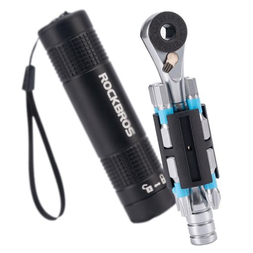 【8in1多機能】ラチェットレンチ*1、ビット*8(H2.5/H3/H4/H5/H6六角ビッド、PH2プラスビット、SL4マイナスビット、T25トルクスビット)がセットになった自転車用携帯型ラチェットレンチです。パンク修理から調整、メンテナ...