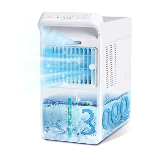 【半導体アイスチップ氷霧で体感 - 5°C※瞬間冷却】Braveby 卓上冷風機は、ペルチェ式半導体を活用し、ミスト自体を直接冷却。さらに一般的な冷風機と比べ約 5 倍の容量を誇るメガノズルを搭載し、超微細な「氷霧」を豊富に噴射。 従来の冷...