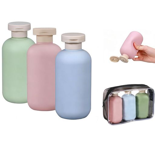 「商品仕様」素材:プラスチック、ボトルのサイズ:直径12.8cm*高さ5.8cm、収納ケースのサイズ:長さ20*高さ13*幅6cm、ボトル1本容量200ml、セット内容:3本セット(ピンク・ブルー・グリーン各1本)+ 専用収納ケース1個 「...