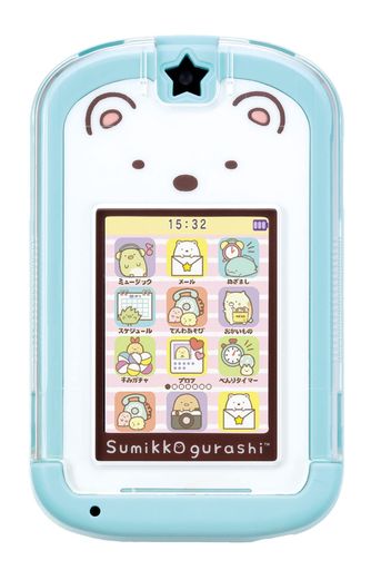 たくさん遊んでお勉強もできる55アプリを搭載したすみっコぐらしのきせかえスマホトイ。きせかえカードで画面のすみっコがチェンジ! すみっコぐらしパソコンプレミアムシリーズと連動!すみっコぐらしPhoneで表示される「パスワード」を”すみっコぐ...
