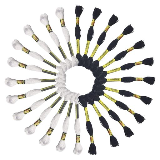 【サイズ】長さ8メートル。 【セット内容】24本入り(白色*12本+黒色*12本)。 【素材】高品質のポリエステル製品で、しっかりとした作りで滑らかです。抜けにくく、長期間保存可能です。 【使いやすさ】一本あたりの刺繍糸の長さは8メートルで...