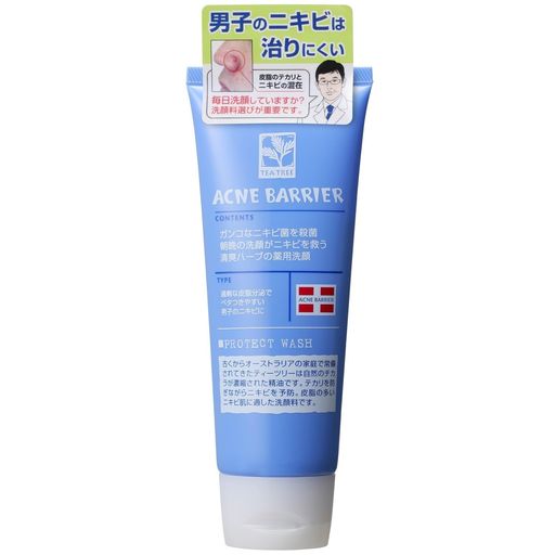 原産国:日本 容量:100g 商品サイズ(WxHxD):63x180x40 mm 過剰な皮脂分泌でべたつきやすい男子のニキビに。毎日の洗顔でニキビの原因を取り除く爽快ハーブの薬用洗顔料。 Wの薬用有効成分でニキビ菌を殺菌、炎症を抑えてニキビ...