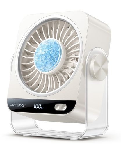 雪の結晶️【業界唯一ペルチェ素子の冷却プレート付き卓上扇風機】JOYOZOOM卓上扇風機は、送風機能に加え、冷却プレートによるアイスケア機能を搭載した革新的な卓上扇風機です。この卓上扇風機本体の冷却プレートは、直径4.6cmの航空級ペルチェ...