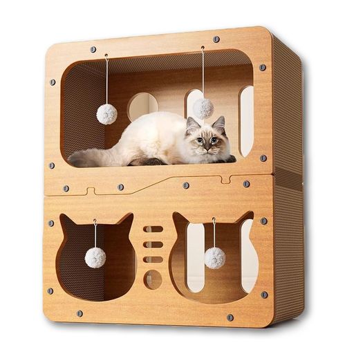 猫の休息 サイズ・材質:猫用爪とぎのサイズ:44*27*51cm;材質:高密度段ボール;環境に優しく、リサイクル可能です 組み立て簡単:説明書に従って取り付け 高密度:猫の爪研ぎ板は大きく広くなり、3cmの厚さで耐摩耗性があります 通気性:...