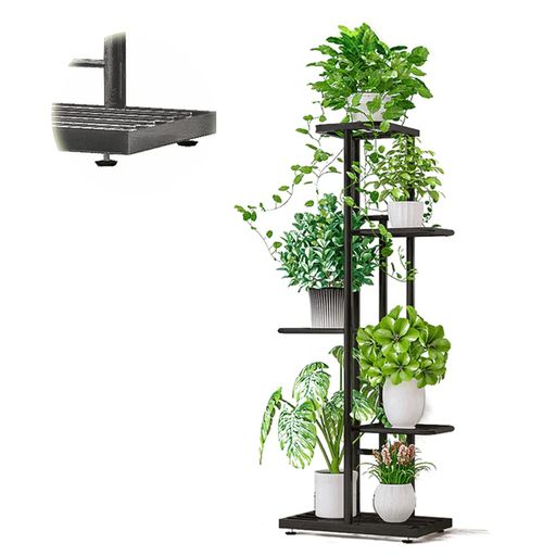 【商品詳細】製品:5段6鉢。カラー:ダークグレー。組立:簡易組立式。全体/高98cm幅41cm奥行22cm、鉢を乗せる面/21cmx22cm。ご注意:本品はフラワースタンド本体だけ販売しております。鉢植えやその他の植栽ツールは含まれません!...