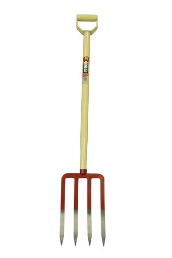 サイズ:全長1095mm、爪部先幅190mm、爪部長さ295mm、爪数4本 爪部:スチール パイプ柄部:スチール鋼管 重量:2.2kg