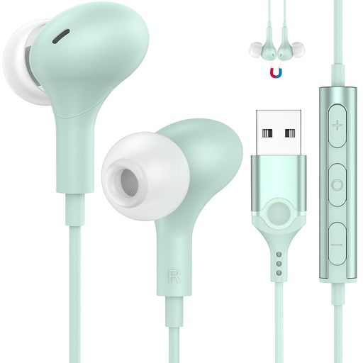 相手にクリアな音声で、流暢な通話体験を:最新HDマイクが内蔵されたUSB-Aイヤホンなので、あなたの声に狙いを定め、スマホなどのデバイスを口に当てる必要はなく、手を離して簡単に通話を楽しむことができます。USB Type-Aポートを搭載のパ...