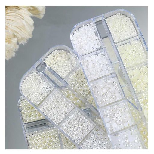 【セット内容】:ネイルパール(球体/半円)。カラー:ホワイト+ベージュ。サイズ:1.5MM、2MM、2.5MM、3MM、4MM、5MM。 【素材】:真珠は良質なプラスチックを採用し、光沢があり軽やかである、長時間の使用と保管に最適です。 【...