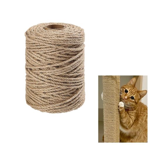 スクラッチ 「商品仕様」:素材:麻縄、麻紐直径(太さは):6mm、全長は50M。自分好きな長さにカットできます 「優れた素材」:天然の麻を使用し、染色していないため、環境に優しく、非毒性で自然に分解できます。非常に強靭で耐久性があり、猫が爪...