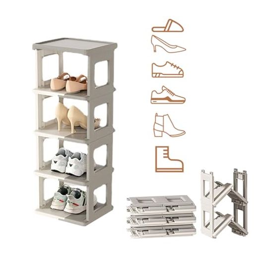 【サイズ】シューズラックは5層展開寸法26.5*26*75CM、折りたたみ寸法38*26*14CM 【折りたたみ可能靴棚】靴箱は組み立てる必要がなく、折りたたみ可能な靴棚です。折りたたみデザインで30秒以内に簡単に展開できる省スペースな靴箱...