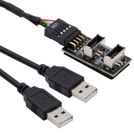 コネクタ1:USB2.0ケーブル付きフロントパネルハウジング(Type-Aと9pin)。 メインボード用コンバータプラグイン コネクタ2:垂直USB3.1フロントパネルヘッダー2個。 コンパクトなアダプターは直接差し込むことができ、追加のア...