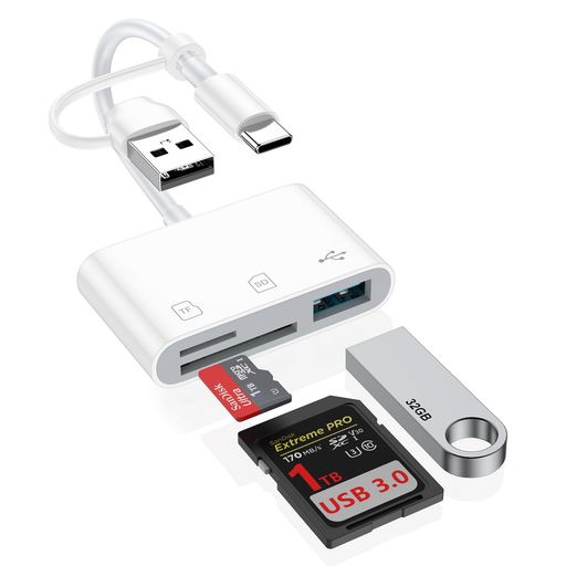 ✅【3-in-2カードリーダー】 USB Cアダプター(USB変換アダプター付き)には3つのポート、USB ポート + SDポート + (TF)Micro SDポートが装備されています。1つのマシンに複数の機能があります。SDカードとMic...