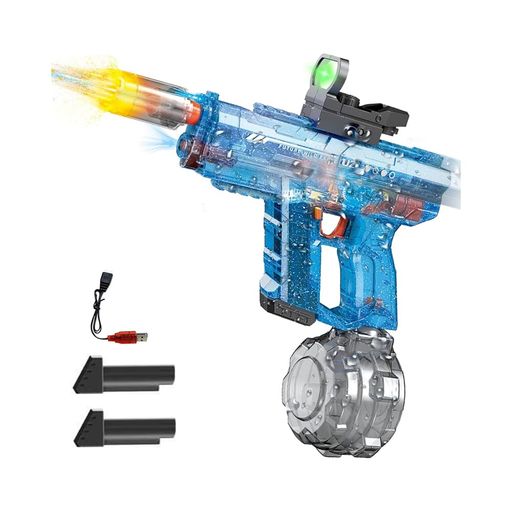 【デュアルモード電動水鉄砲】ユーザーは電動モード(素早い射撃アクション用)と手動モード(より制御可能でリアルな射撃体験用)を切り替えることができます。トリガーを引くだけで連射ができる、電動式の水鉄砲!フルオートで約200回高速連射が可能。電...