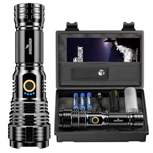 【進化版!30000ルーメン 懐中電灯 led 強力 軍用 最強】Shadowhawk S1915 懐中電灯 強力 は最新のアップグレードされたXHP70.2LEDチップを搭載するので、通常のLED懐中電灯の10倍の超強力ライトを実現できま...