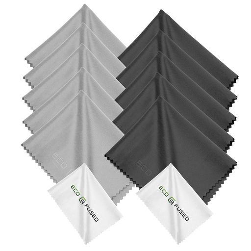 Eco-FusedMicrofiberCleaningCloths-10Clothsand2WhiteCloths-IdealforCleaningGlassesCameraLensesiPadTabletsPhonesiPhoneAndr...
