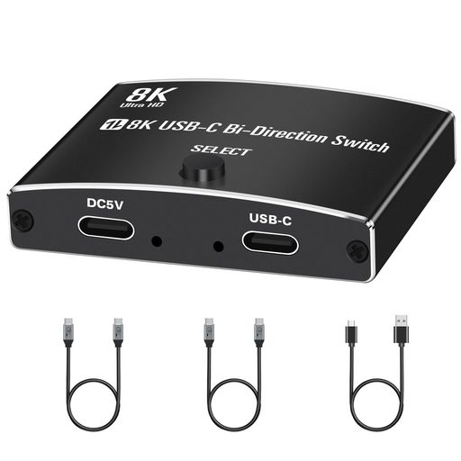 【 USB C 切替器 2入力1出力/1入力2出力】 2入力1出力/1入力2出力USB Cスイッチを使用すると、2つのUSB-Cビデオソース間で1つのディスプレイを簡単に共有したり、1つのソースを2つのディスプレイ間で共有したりできます。ノ...