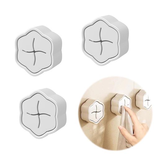 【仕様】タオル掛け3個入り、色:ホワイト、サイズ:約4.7x4.7x2.2cm。注:インストールする前に、インストールが強力ではないことを避けるために、油、水、ほこりを貼り付けたい場所をきれいにする必要があります。それは、インストール後24...