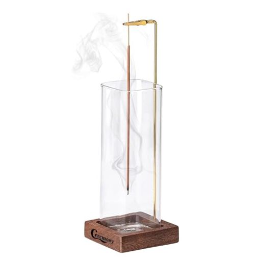 【灰が散らばらない】このお香立ては、通常のものよりも高いガラスカップが付属しており、お香が最後まで燃焼しても灰が外に落ちることはありません。より快適で安心した香道体験を提供します。溜まった灰はゴミ箱に捨てるだけ。透明ガラス製だからお香の燃焼...