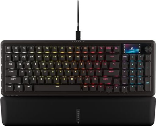 96%フォームファクタの最適コンパクトサイズ: TKLキーボードとほぼ同じサイズの超コンパクトなフレームに、矢印キー、テンキーパッド、鮮やかなLCDスクリーン、プログラム可能な6つのGキー、回転ダイヤルを備えたフル・キーボード。 CORSA...