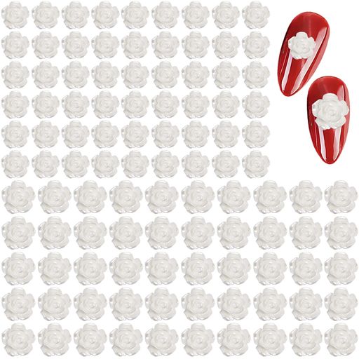 【お花ネイルパーツ】ネイルのワンポイントにぴったりの可愛いお花パーツです。パール風の白い花はシンプルで美しい。どんなパーツ、カラーとも相性がいい。春ネイル、夏ネイル、秋ネイル、冬ネイルに大活躍! 【3dネイルパーツ】立体的で存在感抜群です。...