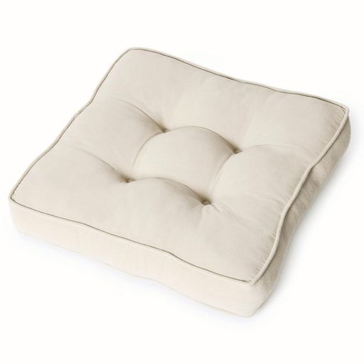 サイズ:約幅40cmx奥行40cmx厚み7cm表地:綿100%の麻風生地中身:PP綿 自然からふわふわの綿を摘み、綿100%の生地で包み、お肌にやさしく、良い座り心地で伝統的な座布団や質にこだわっております。ふんわり綿入りの座布団に座ると気...