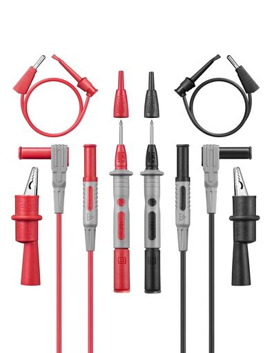 🧵【実用なお得セット】取り外し可能な絶緑材を使用したワニロクリップX2個、貫通型バナナプラグ付き延長ミニフック·クリップX2個、プローブX2個、100センチリード延長線X2個、計8点のお得なセット; 🧵【互換...