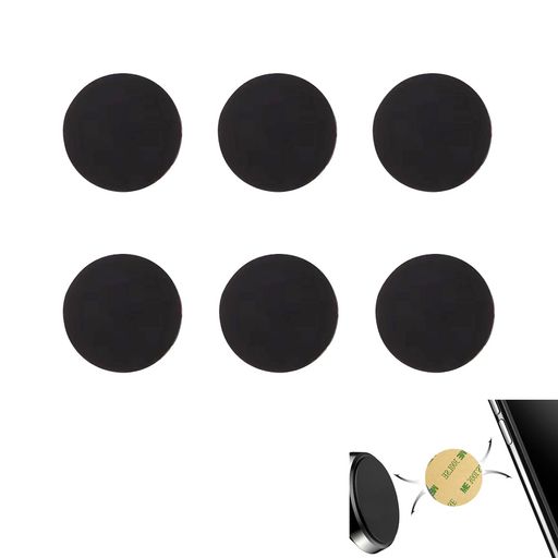 【商品詳細】6点セットのマグネット式車載ホルダー用メタルプレート。カラー:ブラック。サイズ:丸型(直径40mm)、角型(45mmx65mm)。 【強力粘着】高品質両面テープを採用し、強い粘着力で、しっかりと密着して剥がれにくい設計。携帯機種...