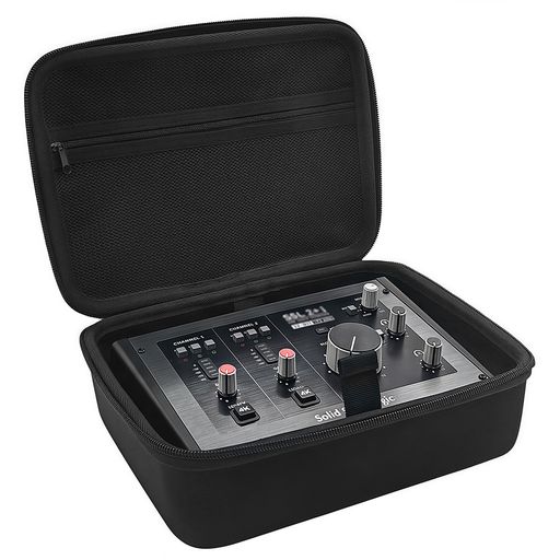 【カスタム設計】サイズに合わせて正確にカットされ、SSL2MKII、SSL2+MKII対応、SoftubeFlowStudio、内部の溝デザインでしっかりとフィットし、揺れを防ぎます。 ジッパーメッシュポケット内蔵—蓋にはUSBケーブル、M...