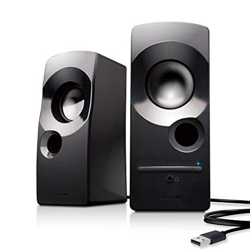 実用最大出力5.0Wのアンプ内蔵2.0chステレオスピーカです。パソコンのUSBポートに接続することで、手軽にお楽しみいただけます。 フロントバスレフ方式を取ることで、設置場所に影響を受けにくく、伸びやかな重低音を実現します。 パソコンのU...