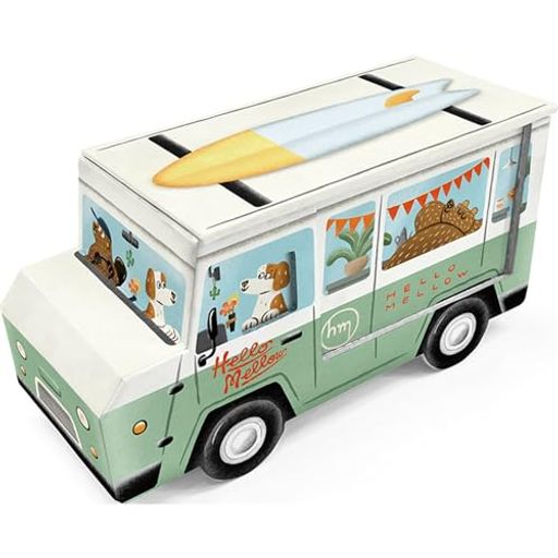 ボックスの中にデスクまわりの小物を収納することができる、車型のカレンダー! 収納付きボックスタイプの卓上カレンダー 7枚つづり(両面印刷)・日曜始まり