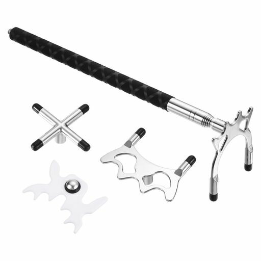 カラー:シルバー/ホワイト;素材:ステンレス鋼、亜鉛合金、シリコン、プラスチック;伸縮セクション:6セクション;伸縮可能な長さ:36-142cm/14.2-56インチ;メタルブリッジヘッド:サイズ:7x9cm/2.7x3.6インチ/9x7c...