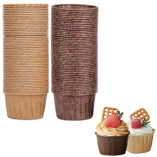 【ケーキカップ100個】ダークブラウンとブラウンの2色があり、それぞれ50色あります。クラシックな2色は、多様なケーキのベイク処理ニーズに対応します。 【高品質材料】原木パルプから製造され、異臭がなく、漂白ができず、蛍光剤がなく、食品と接触...