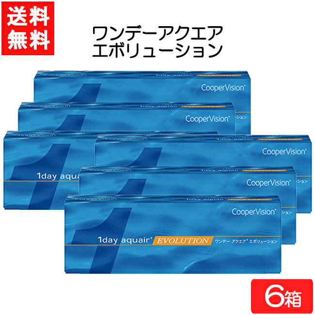 ■このセットの内容■ セット内容 ワンデーアクエア エボリューション 30枚入 6箱 送料 一律送料無料 ■ワンデーアクエア エボリューションスペック■ 分類 1日使い捨てレンズ 交換期間 1日 枚数 1箱30枚入り（片眼1か月分） BC（...