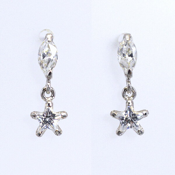 ☆*゜★。・゜。:.☆*゜★。・゜。:.☆*゜★。・゜。:. 【K14WG　ホワイトゴールド】 　スイングスター ピアス☆彡 ☆*゜★。・゜。:.☆*゜★。・゜。:.☆*゜★。・゜。:. 小さな星が揺れるたびにキラキラと輝き、耳元を華やかに...