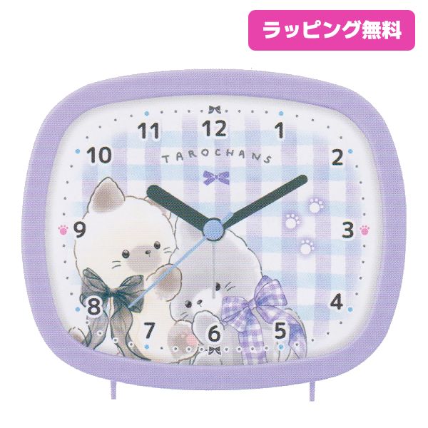 CRUX（クラックス）　目覚まし時計 【にゃんたろず　スクエアライトクロック】 人気のスクエア型クロックに新柄が登場♪ 便利なライト機能付き☆ ◆他、スクエアライトクロックはこちら！ プレゼントにもおすすめ！ ラッピング無料サービス♪ ※こ...