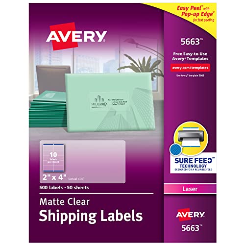 【中古】【未使用・未開封品】Easy Peel Laser Mailing Labels, 2 x 4, Clear, 500/Box (並行輸入品)【メーカー名】【メーカー型番】【ブランド名】Avery プリンタラベル, ラベル・ステッカ...