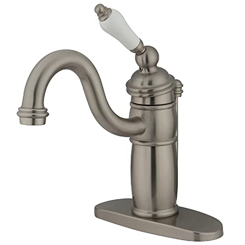 【中古】【未使用・未開封品】Kingston Brass KB1408PL Single Handle Mono Deck Lavatory Faucet with Retail Pop-up & Optional Deck Plate【メ...