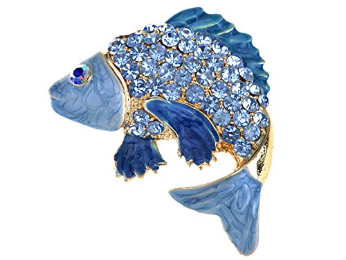 【中古】【未使用・未開封品】Alilang 日本の鯉 鯉 鯉 ゴールド調 エナメル クリスタル ラインストーン 海洋 動物 ラペルピン ブローチ ブルー【メーカー名】【メーカー型番】【ブランド名】Alilang ブローチ 【商品説明】Ali...